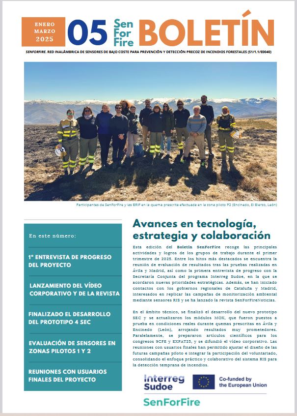 Boletín SenForFire (enero a marzo 2025) - Interreg Sudoe